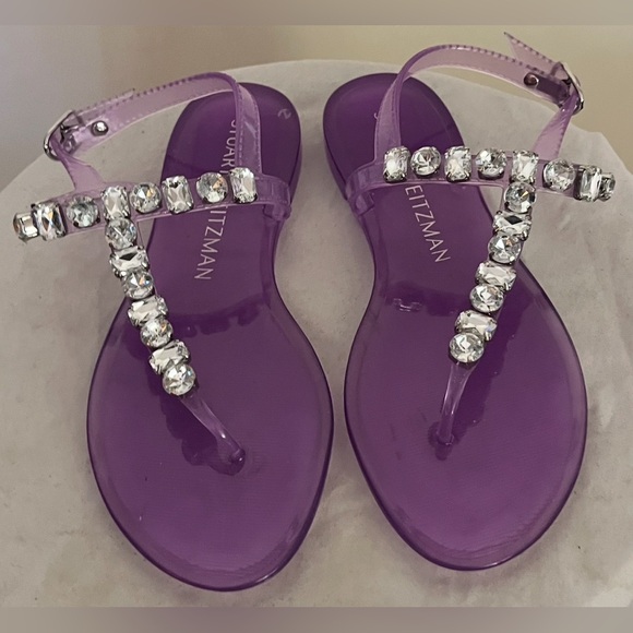 Stuart Weitzman | Shoes | Stuart Weitzman Jelly Thong T Strap Purple ...